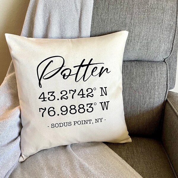 Latitude Longitude Pillow - Etsy