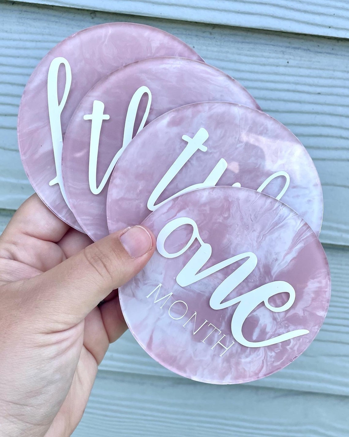 Acrylic Baby Monthly Milestone Set Marble Painted Acrylic - Etsy