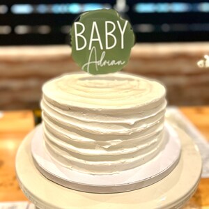 Custom Acrylic Round Cake Toppers, Hand Painted Cake Topper, Wedding ...