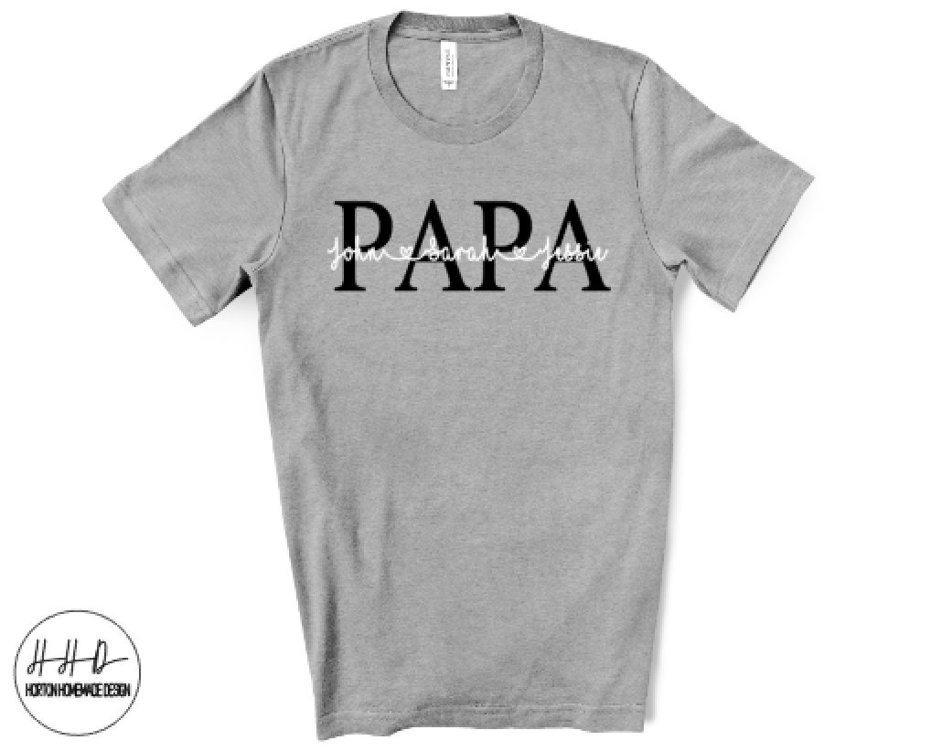 Papa Personalized Name Shirt Grandchildren Name Tee | Etsy