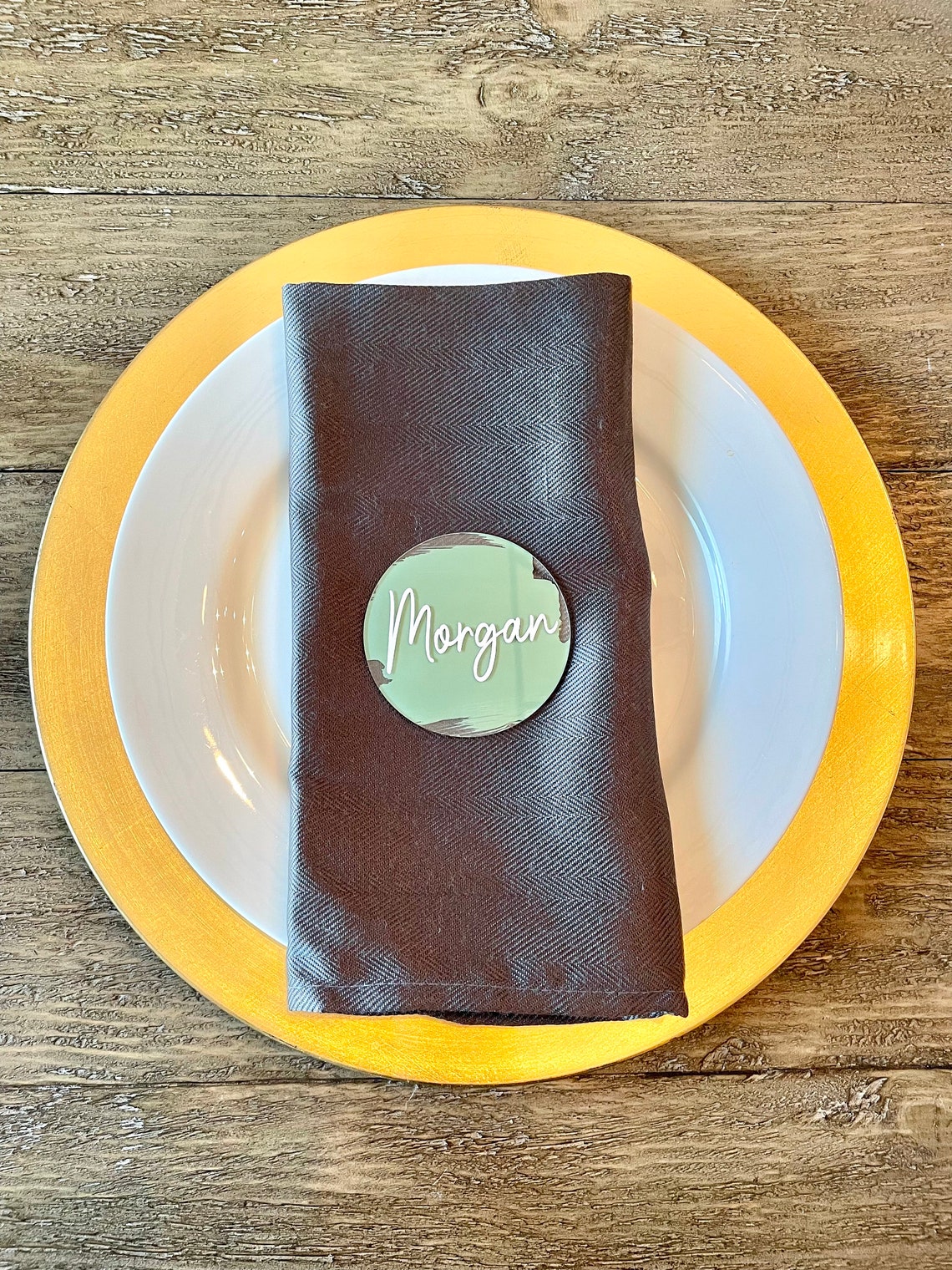 Painted Acrylic Name Plates Personalized Circle Wedding Place - Etsy