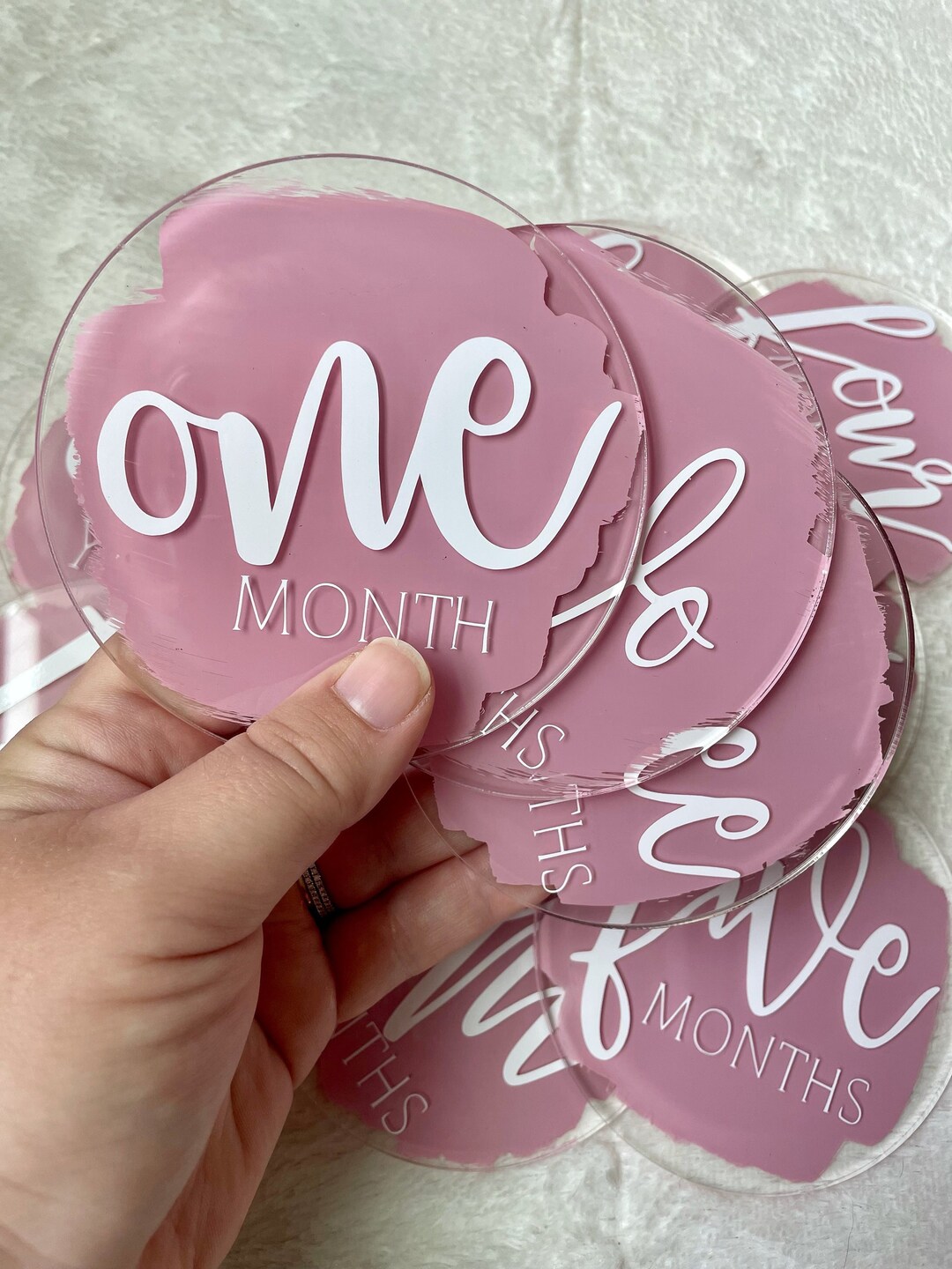 Acrylic Baby Monthly Milestone Set, Painted Acrylic Baby Gifts, Baby ...