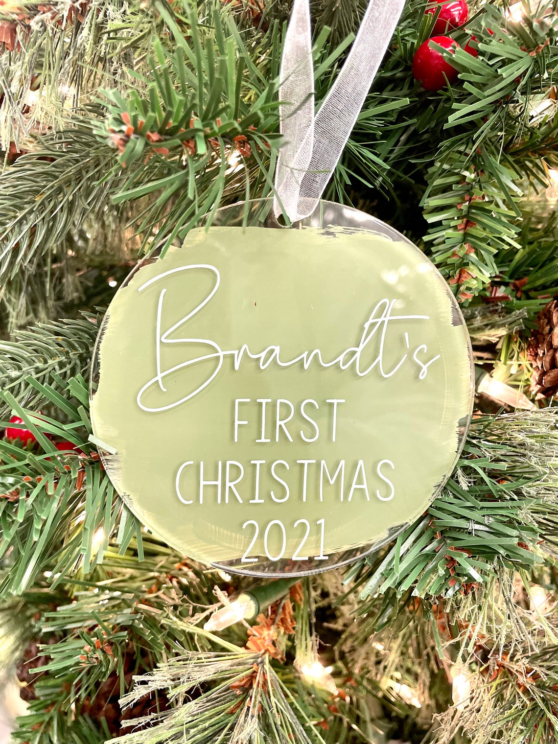 Personalized Baby's First Christmas Ornament Painted - Etsy