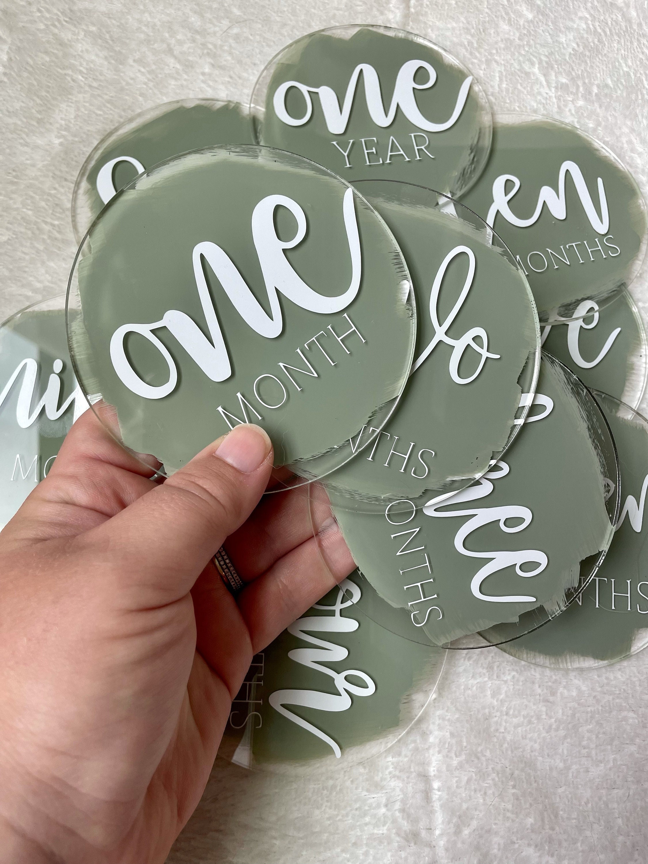 Acrylic Baby Monthly Milestone Set Painted Acrylic Baby - Etsy