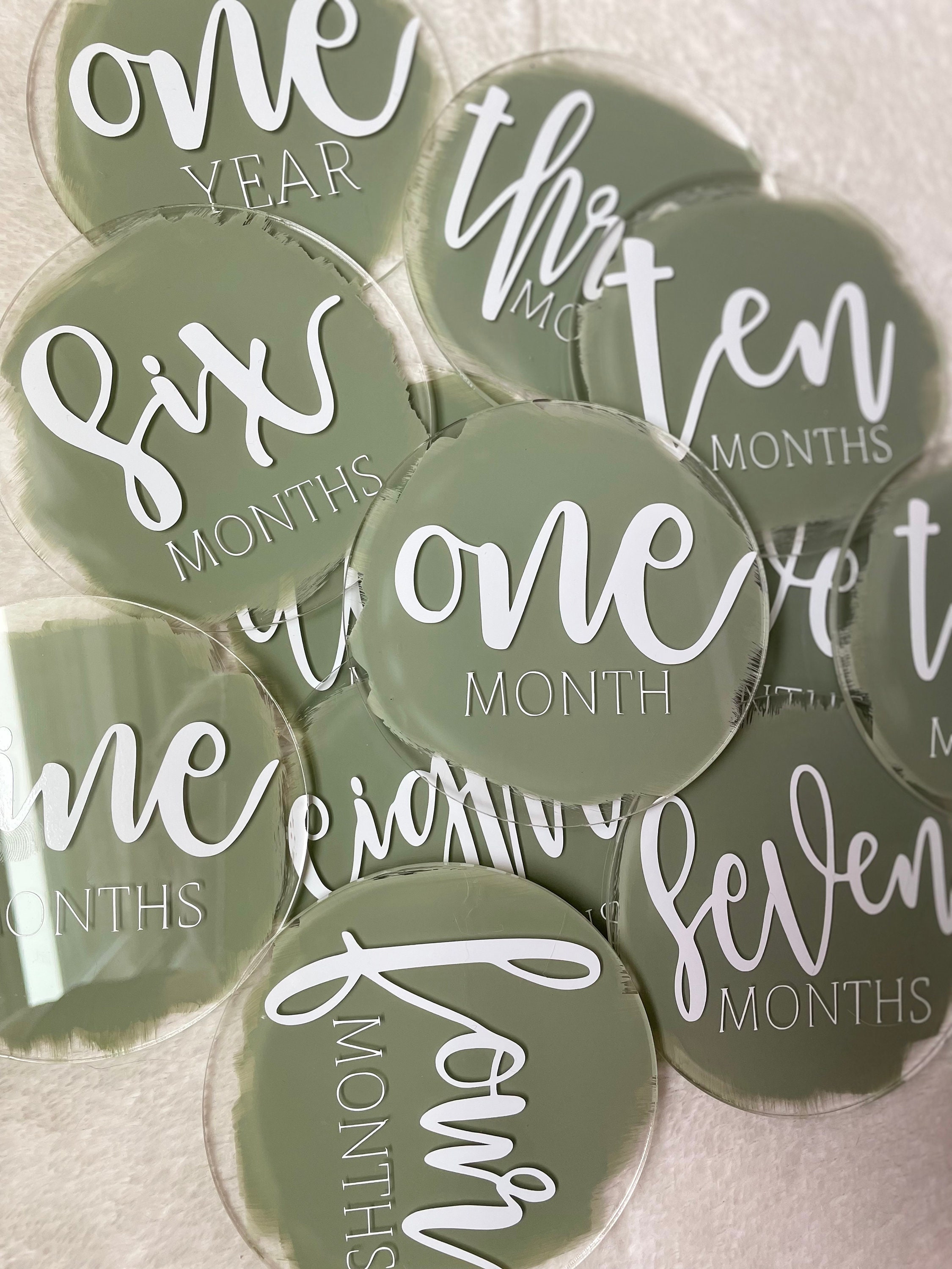 Acrylic Baby Monthly Milestone Set Painted Acrylic Baby - Etsy