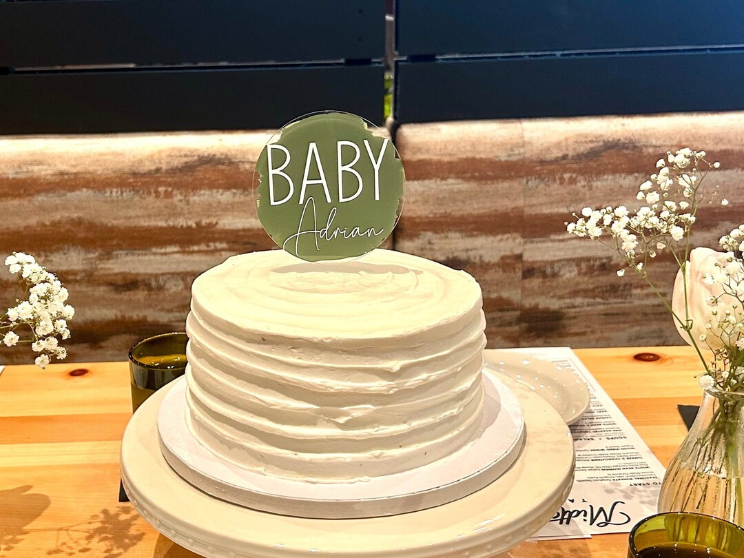 Custom Acrylic Round Cake Toppers, Hand Painted Cake Topper, Wedding ...