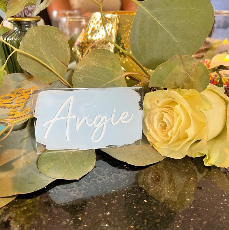 Painted Acrylic Name Plates Personalized Rectangle Wedding - Etsy