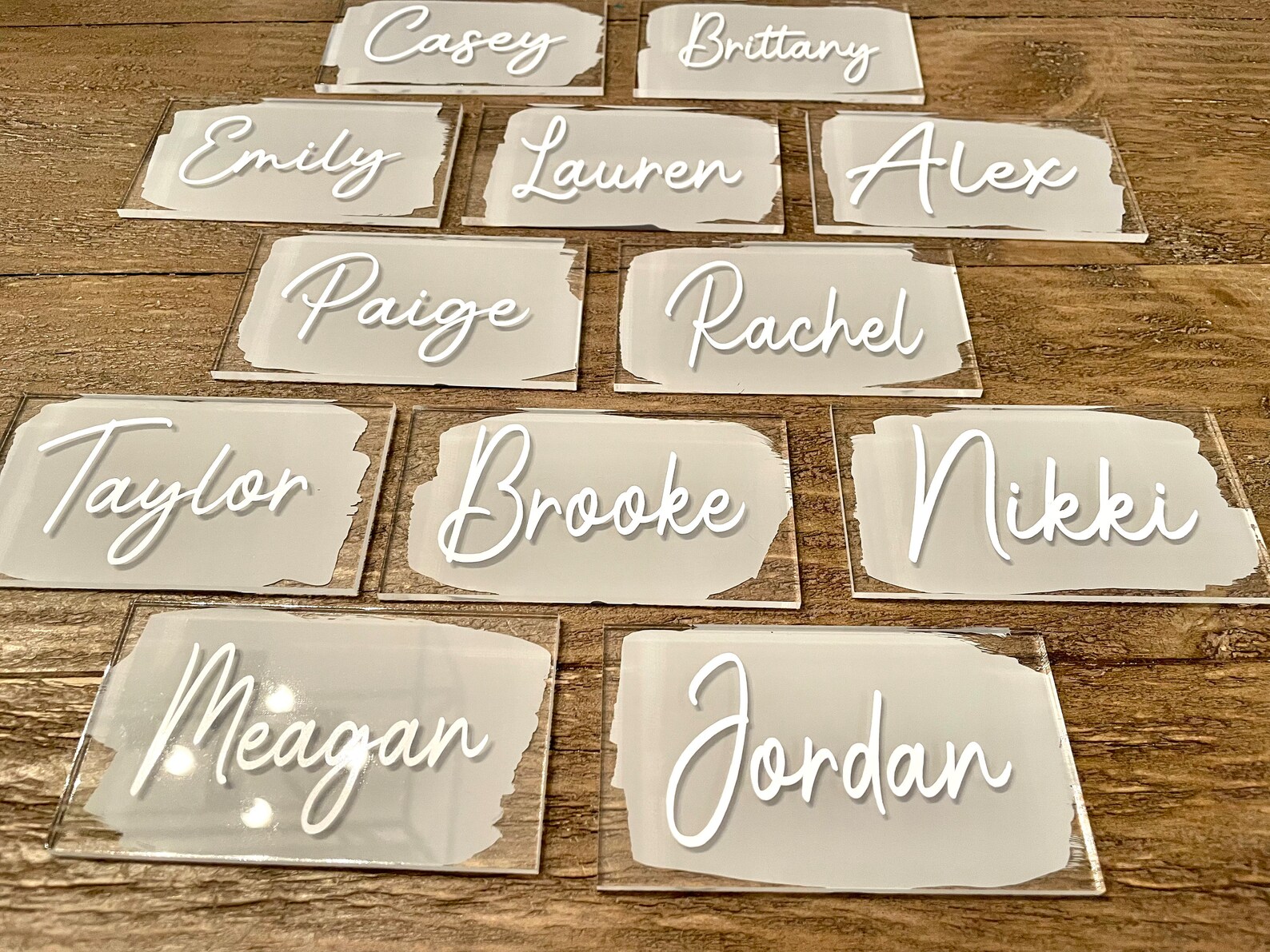 Painted Acrylic Name Plates Personalized Circle Wedding Place - Etsy
