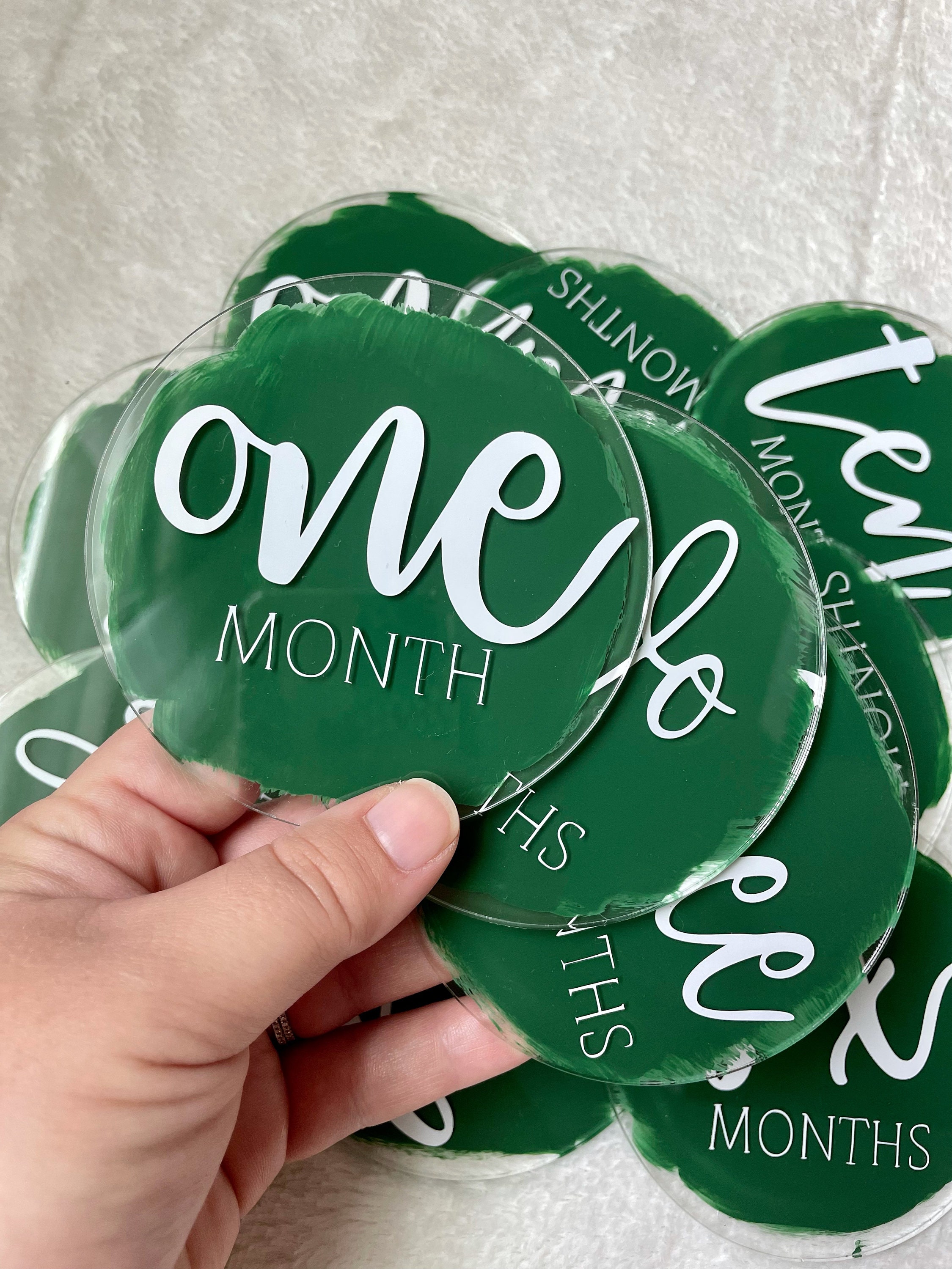 Acrylic Baby Monthly Milestone Set Painted Acrylic Baby - Etsy