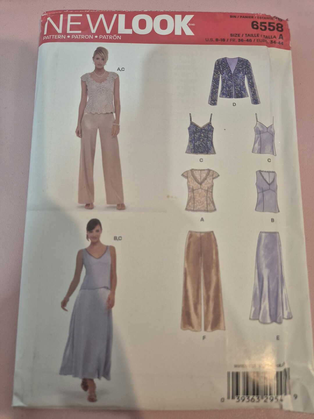 New Look 6558 (8 - 18) Misses' Special Occasion Top, Camisole, Jacket ...