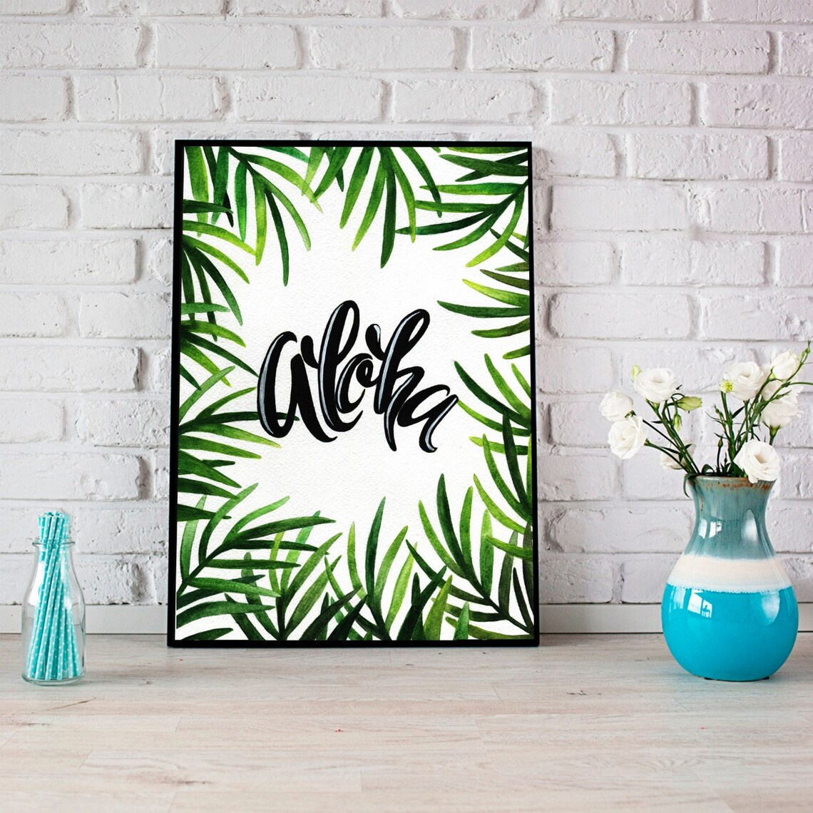 Aloha prints Tropical print Leaf poster Summer wall art | Etsy