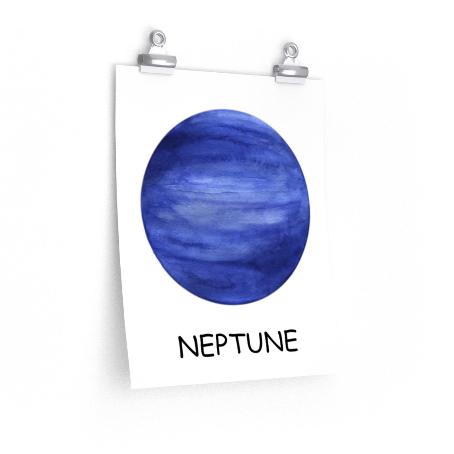 Neptune planet print Planet poster for kids Solar system | Etsy