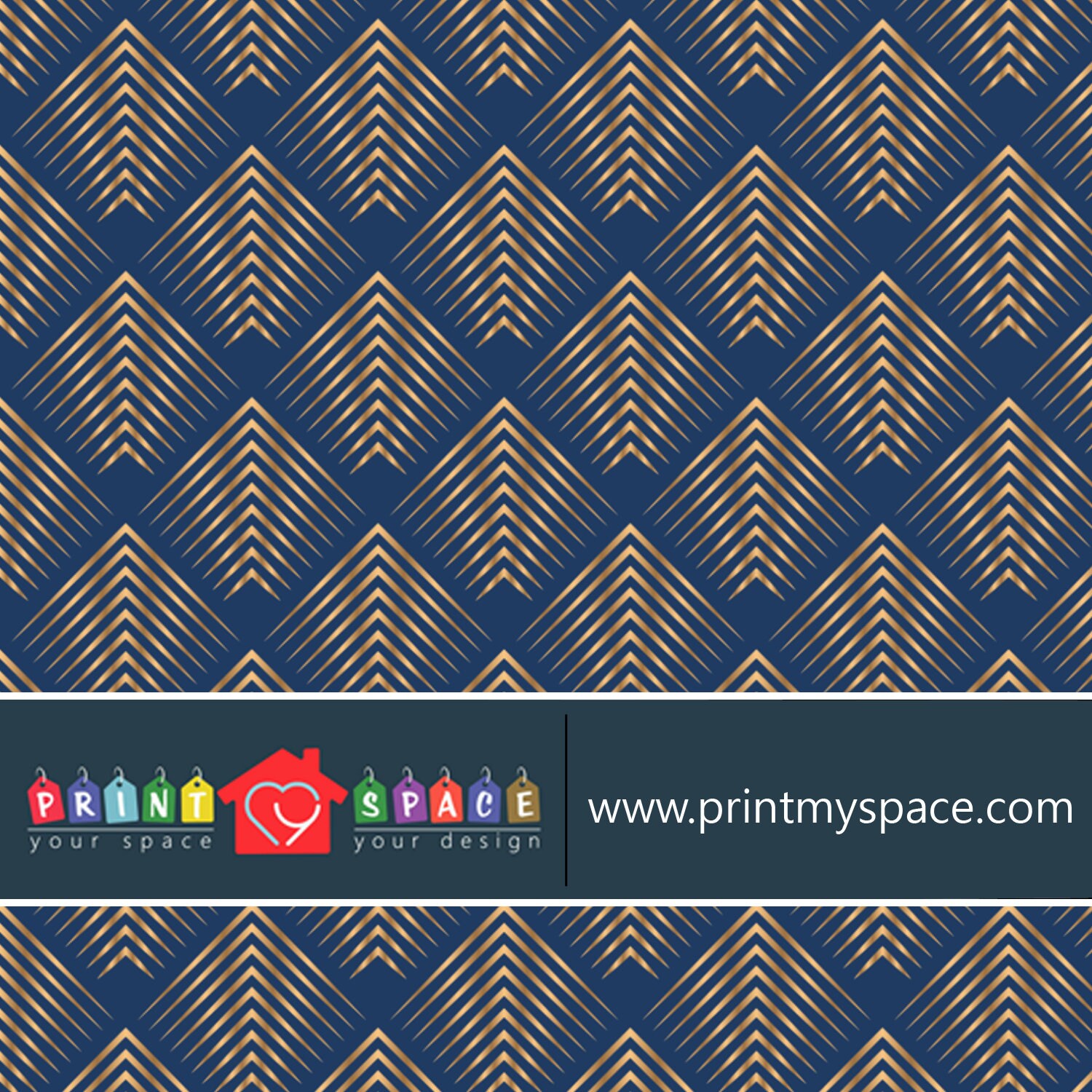 Geometric Art Deco Blue Gold Wallpaper Monochrome Embossed | Etsy