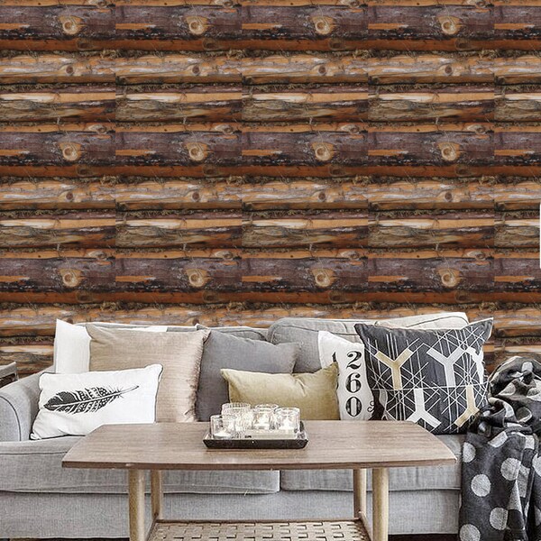 Logs Wallpaper - Etsy