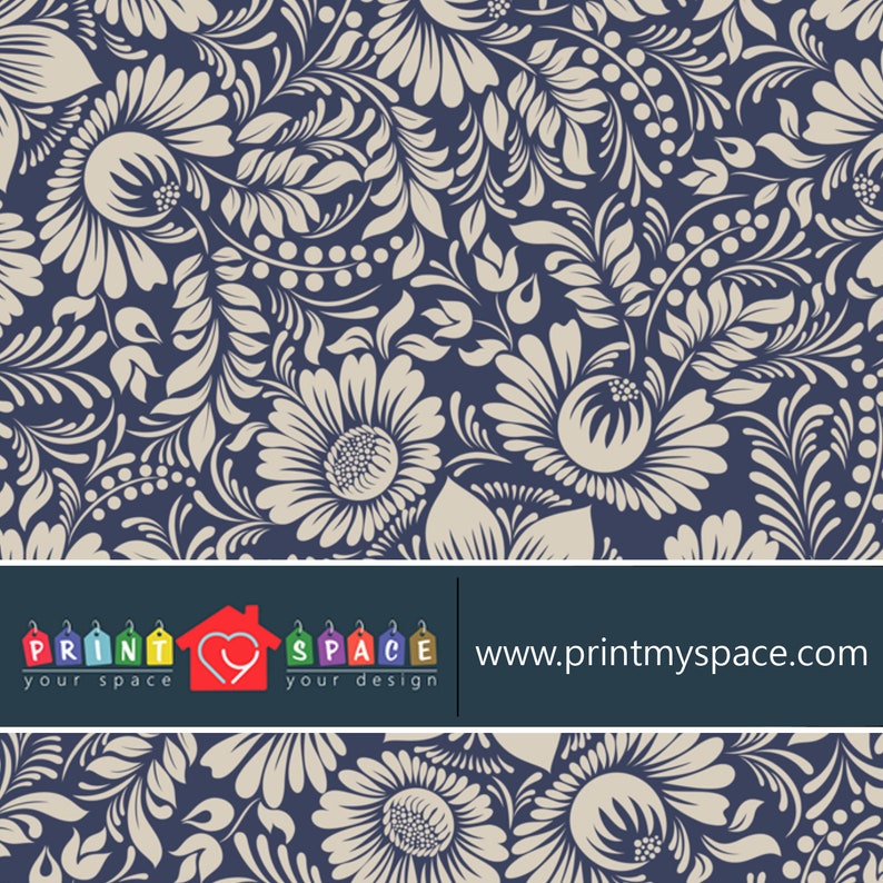 Blue and White Vintage Floral Wallpaper Mural Wall Covering | Etsy