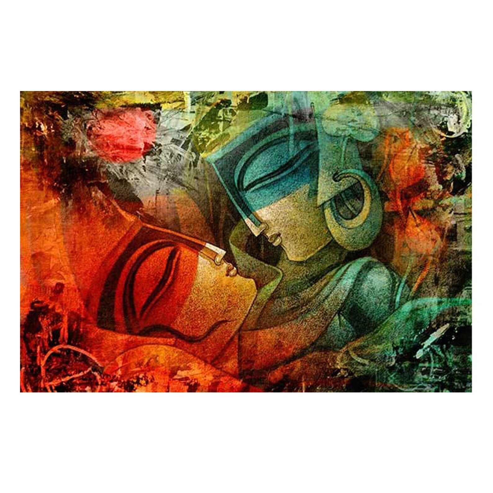 Abstract Radha Krishna Canvas Painting Print Canvas Wall Art | Etsy