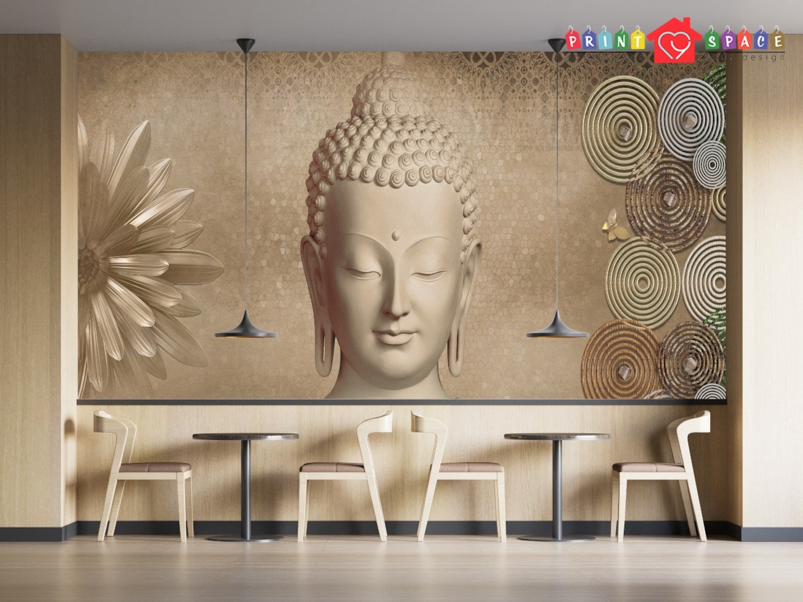 Meditation Buddha Mural Spa Wallpaper Traditional Non Pasted - Etsy