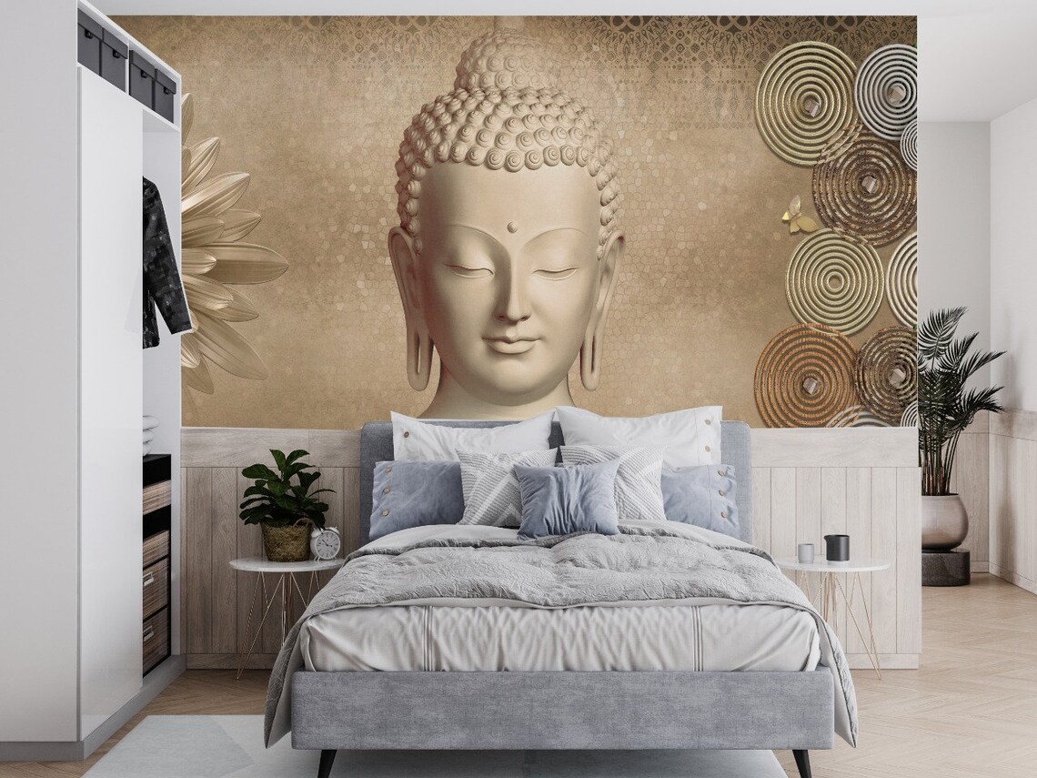 Meditation Buddha Mural Spa Wallpaper Traditional Non Pasted - Etsy