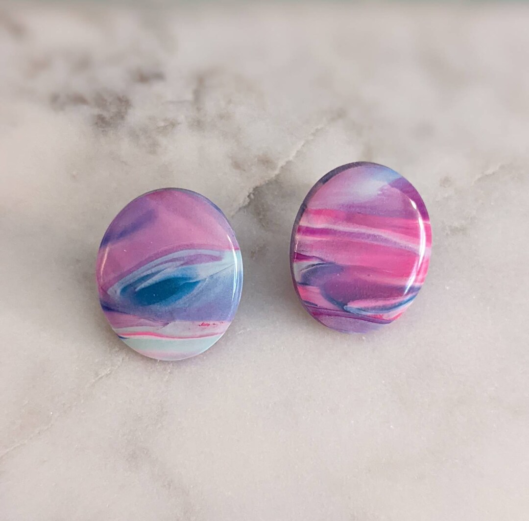 Lisa Frank Inspired Handmade Polymer Clay Studs - Etsy