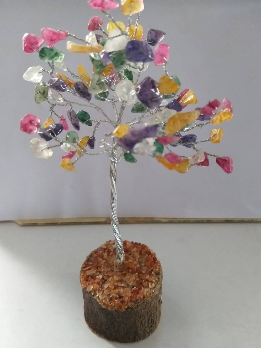 Natural multi agate beads tree seven chakra chips tree | Etsy