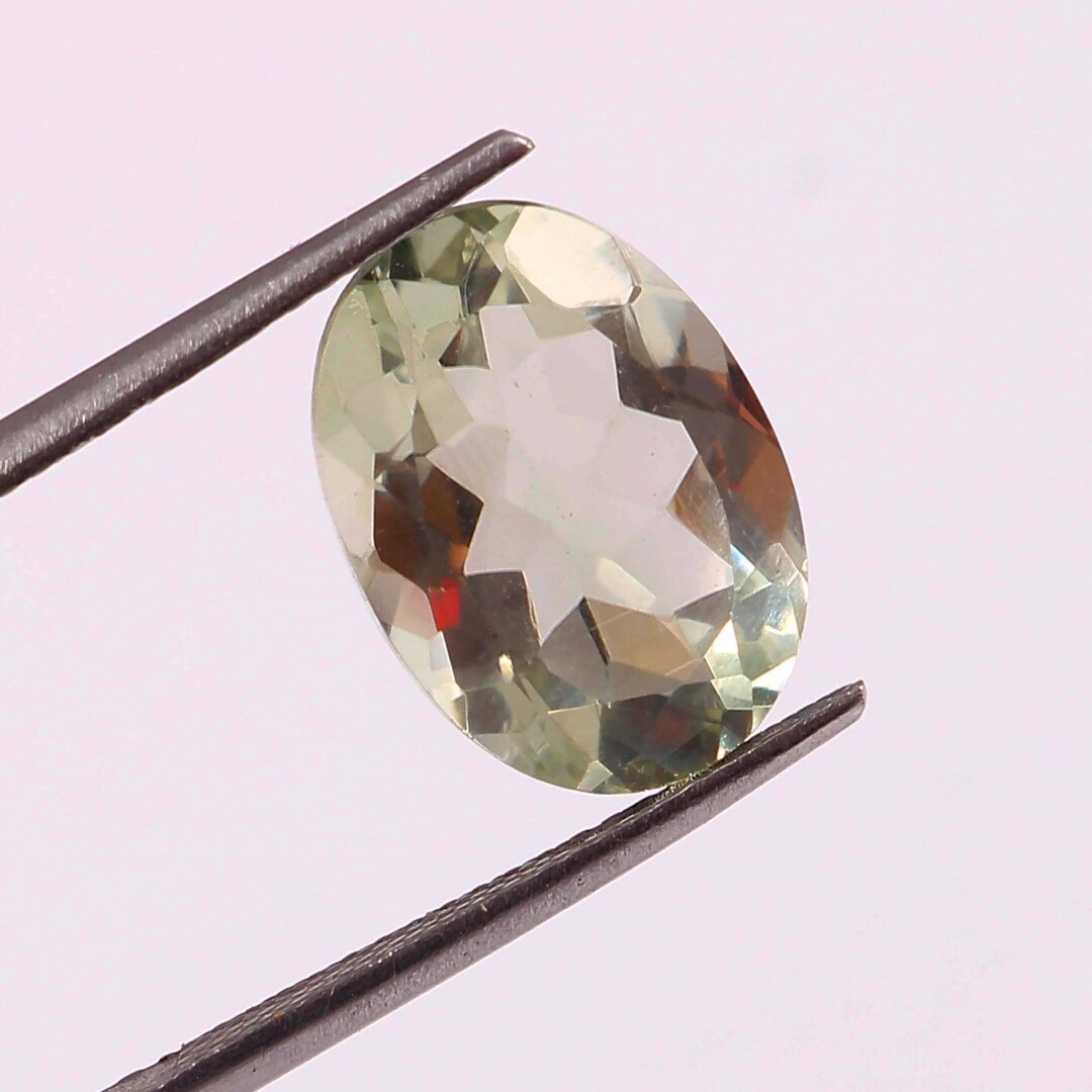 Natural Prasiolite Oval Shape Faceted Loose Gemstone Prasiolite Faceted ...
