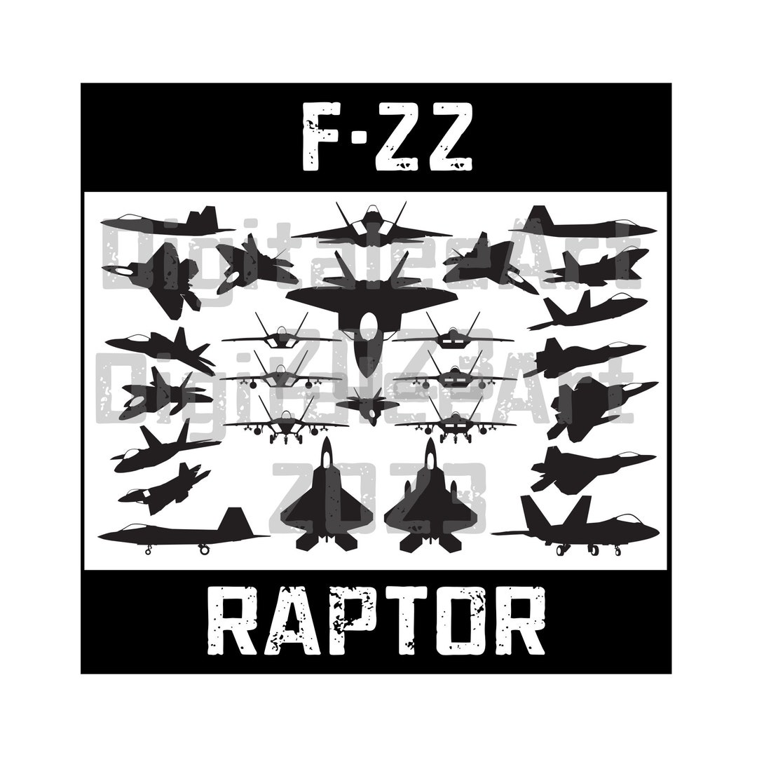 F-22 Raptor Clipart - Instant Download - Etsy