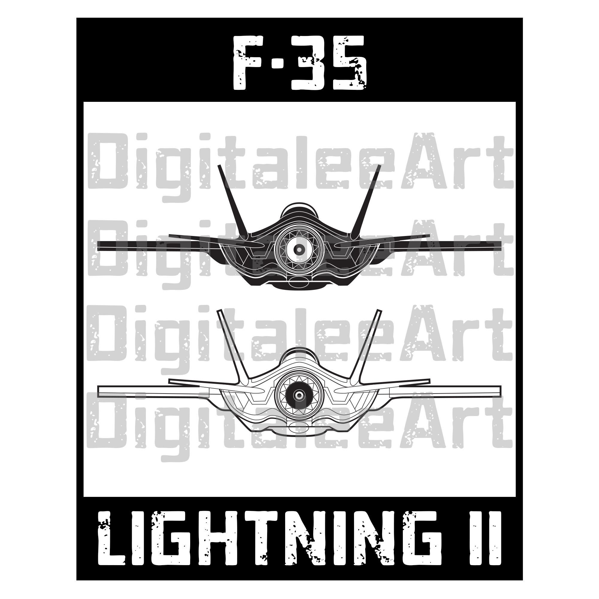 F-35 Lightning Blueprint Clipart (A, B and C) – Military Aviation Art ...