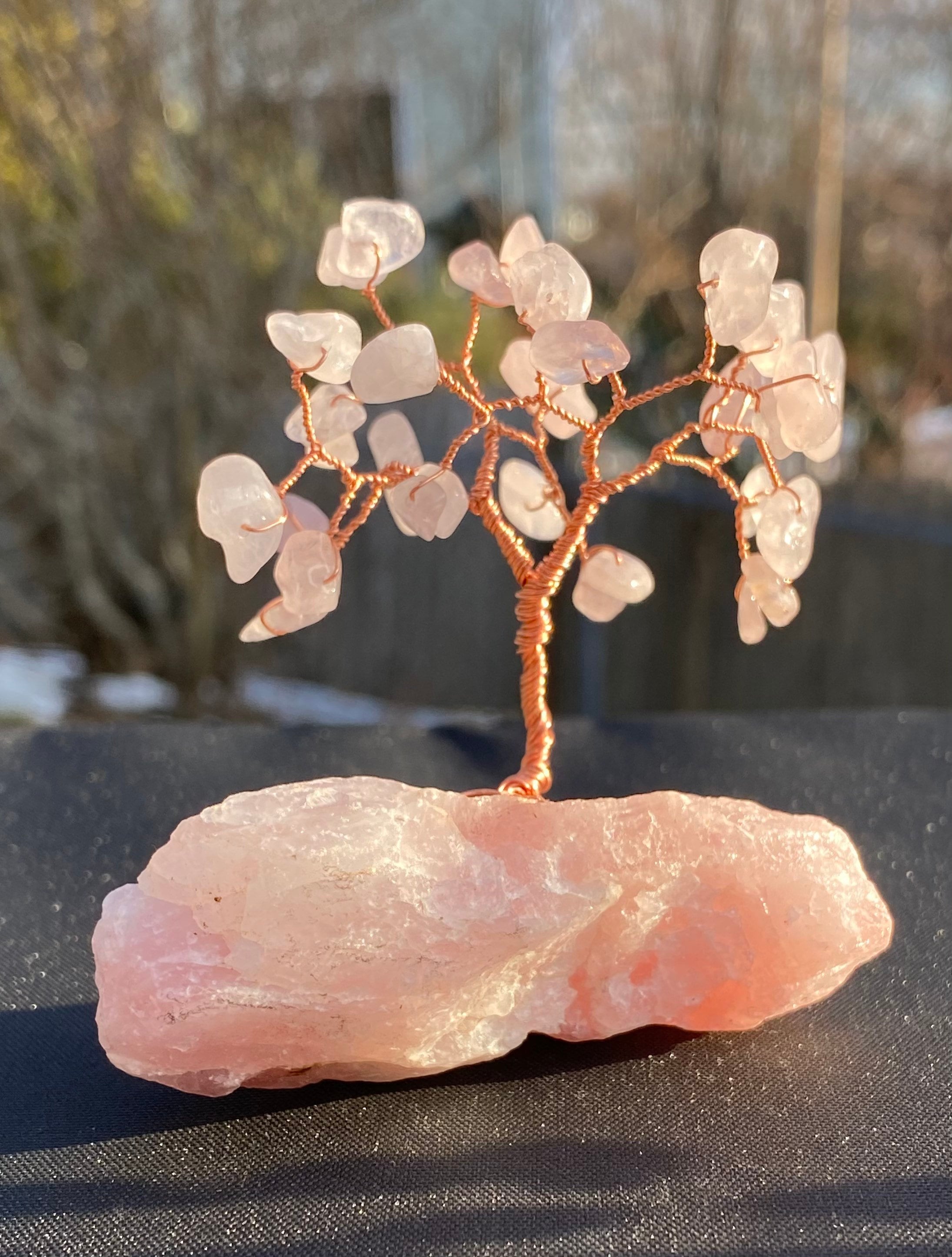 Mini Pink Rose Quartz Tree Gemstone Tree of Life Crystal | Etsy