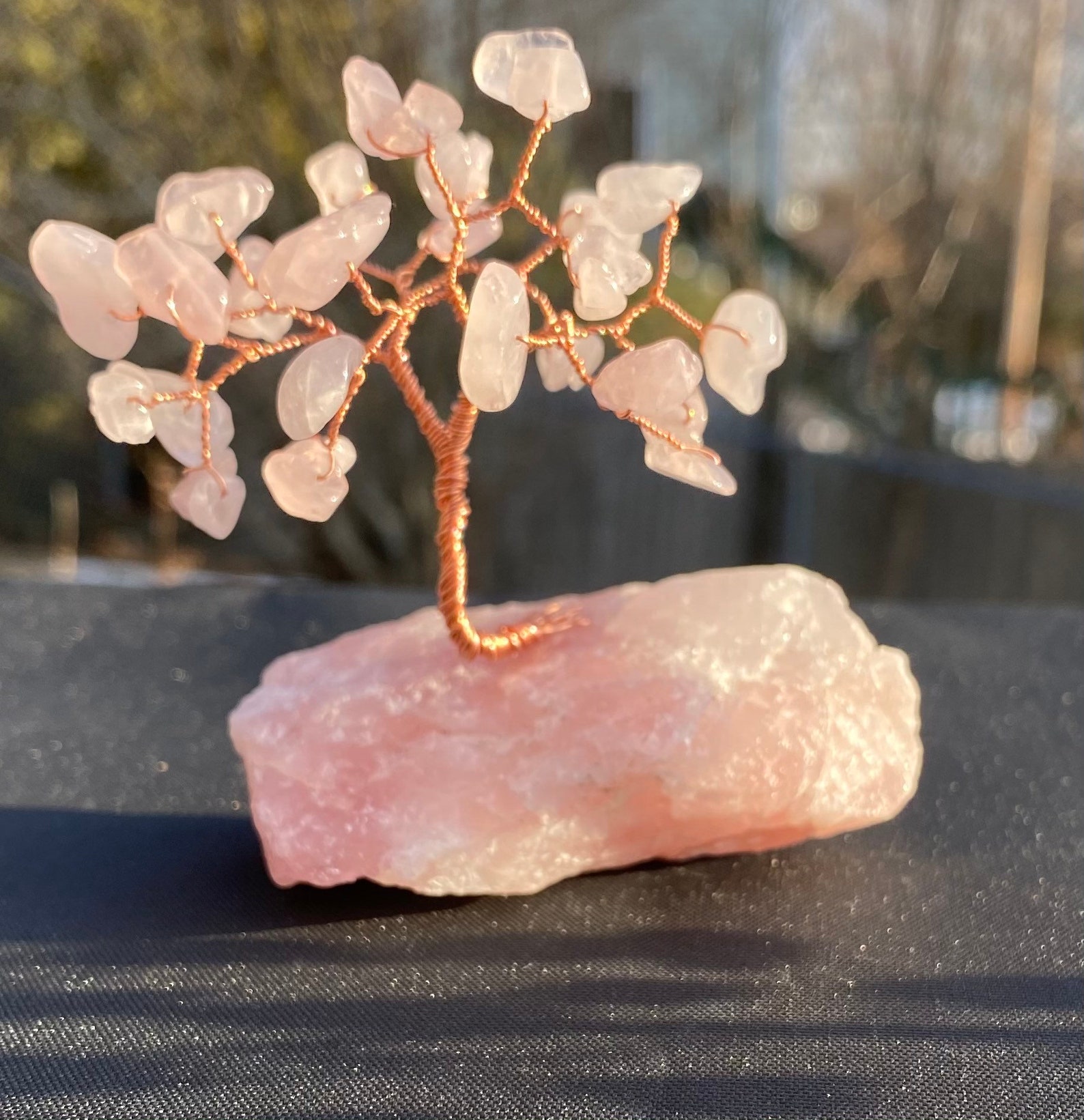 Mini Pink Rose Quartz Tree Gemstone Tree of Life Crystal | Etsy