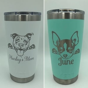 Pet/animal Personalized 20oz YETI, Custom Stainless Steel YETI, Dog ...