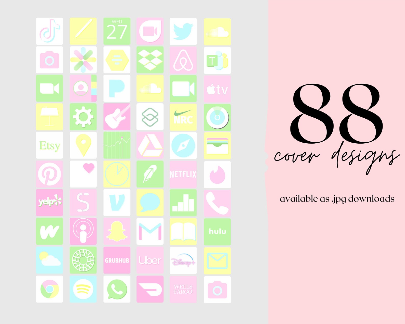 Pastel Aesthetic Icons Package | iPhone iPad Ios14 App Icons | 80+ Pack ...