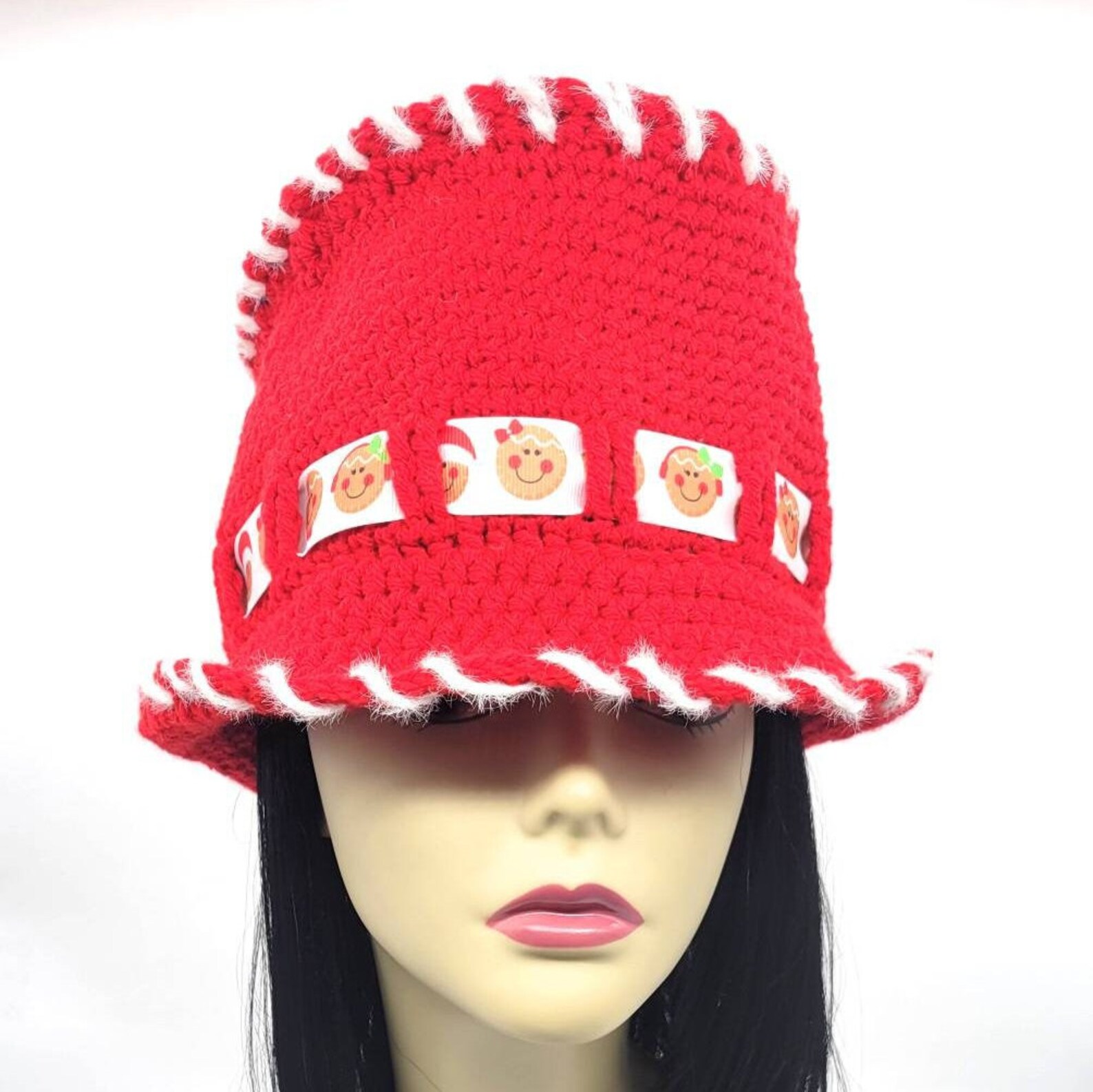 Red Christmas Fedora Crochet Hat Women Handmade Christmas - Etsy