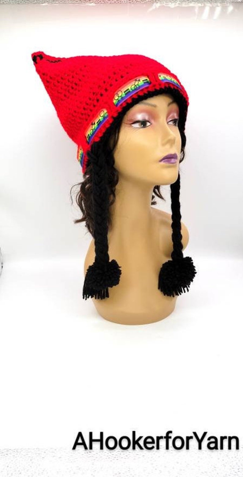 Raven Lgbtq Pussy Hat Crochet Red Kitty Kat Hat For Women Etsy