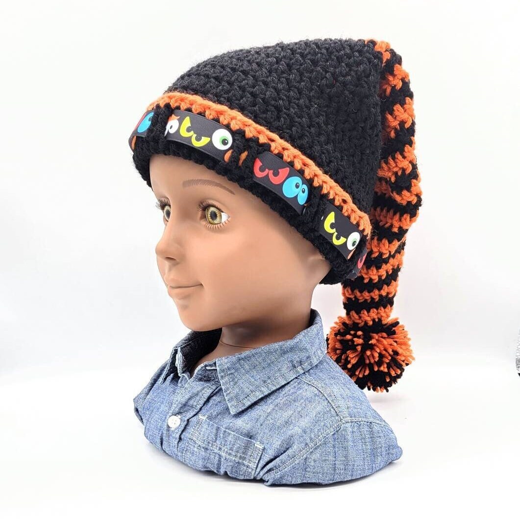 Crochet Halloween Stocking Cap Makes a Funny Halloween - Etsy