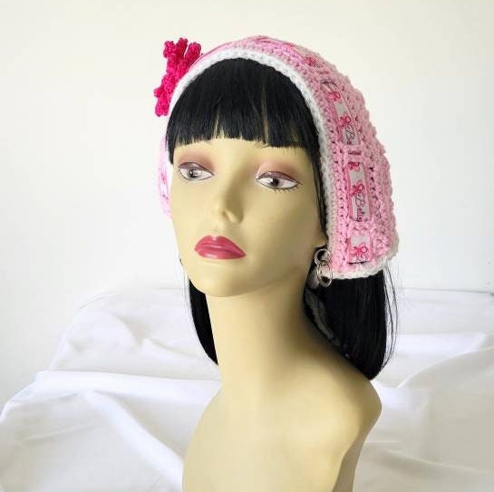 Pink Breast Cancer Ribbon Bandana Chemo Hair Scarf Handmade - Etsy