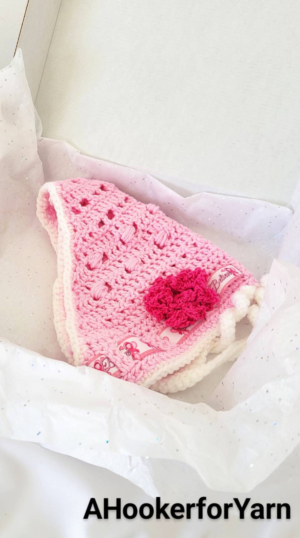 Pink Breast Cancer Ribbon Bandana Chemo Hair Scarf Handmade - Etsy