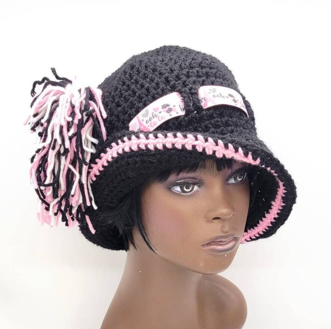 Black paris Fedora, Handmade French Parisian Bucket Hat, Unique ...