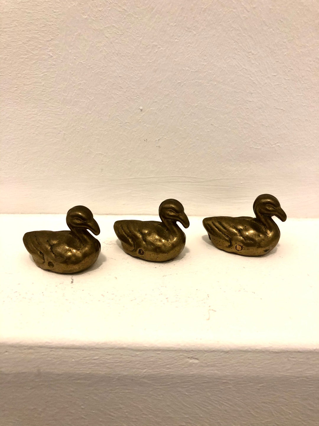 Vintage Set of 3 Solid Brass Ducks - Etsy UK