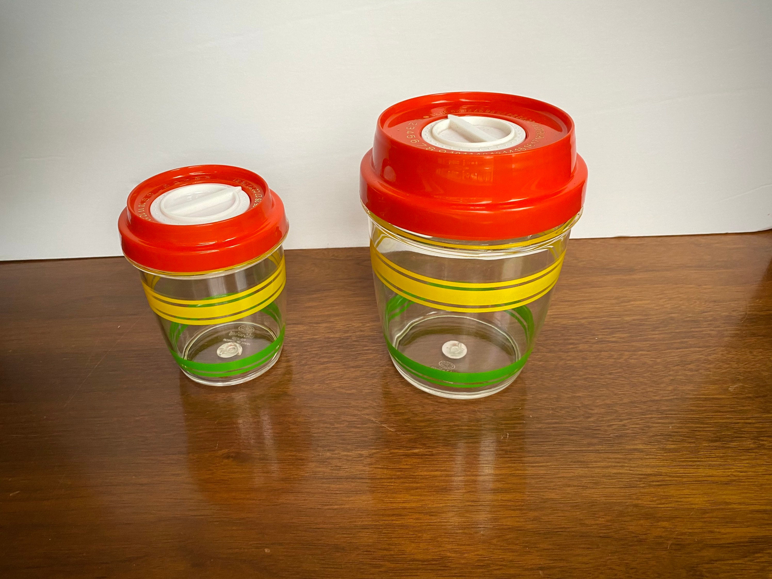 Retro Set of Two Storage Containers Date Dial Lids | Etsy