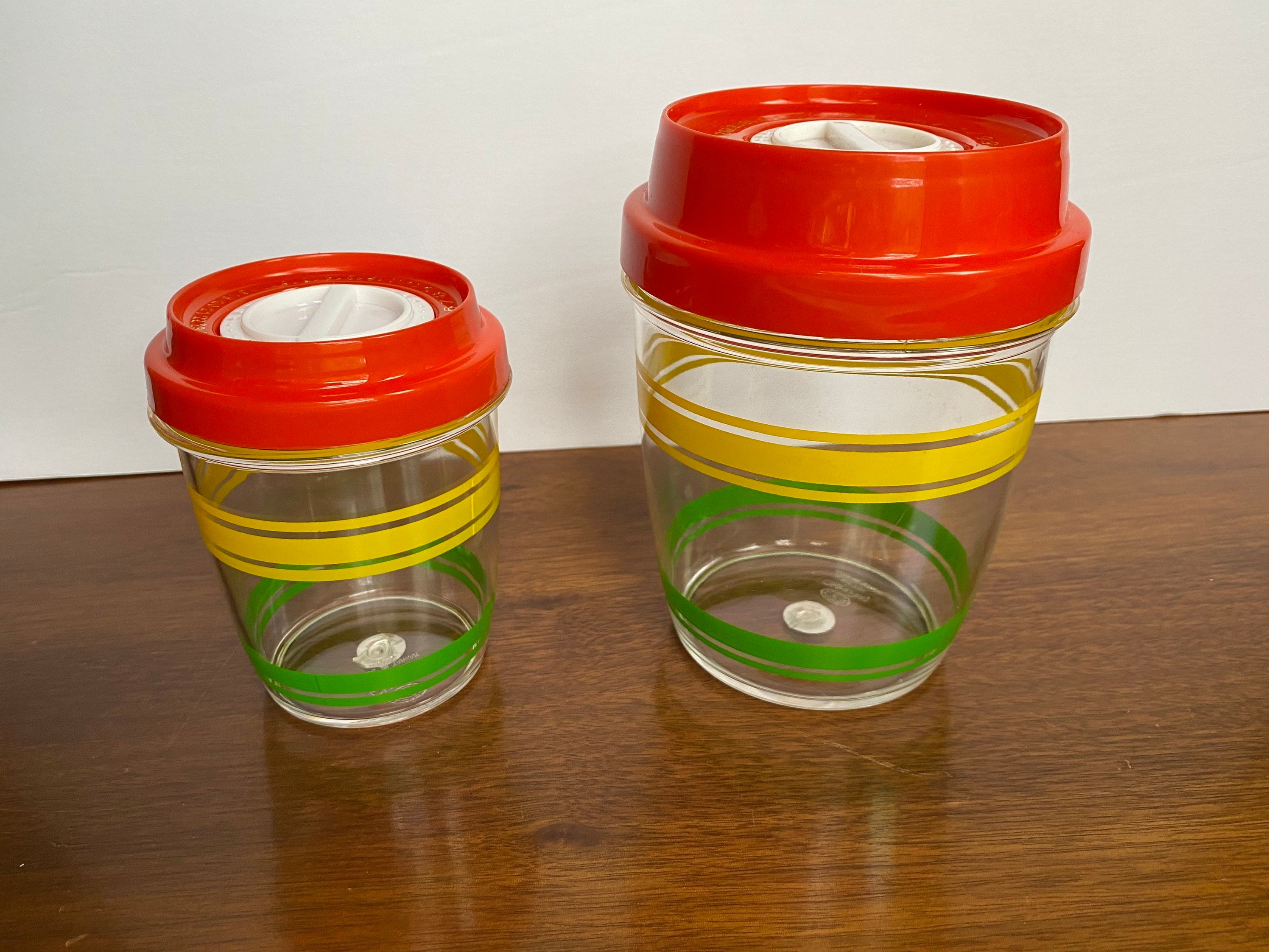 Retro Set of Two Storage Containers Date Dial Lids | Etsy