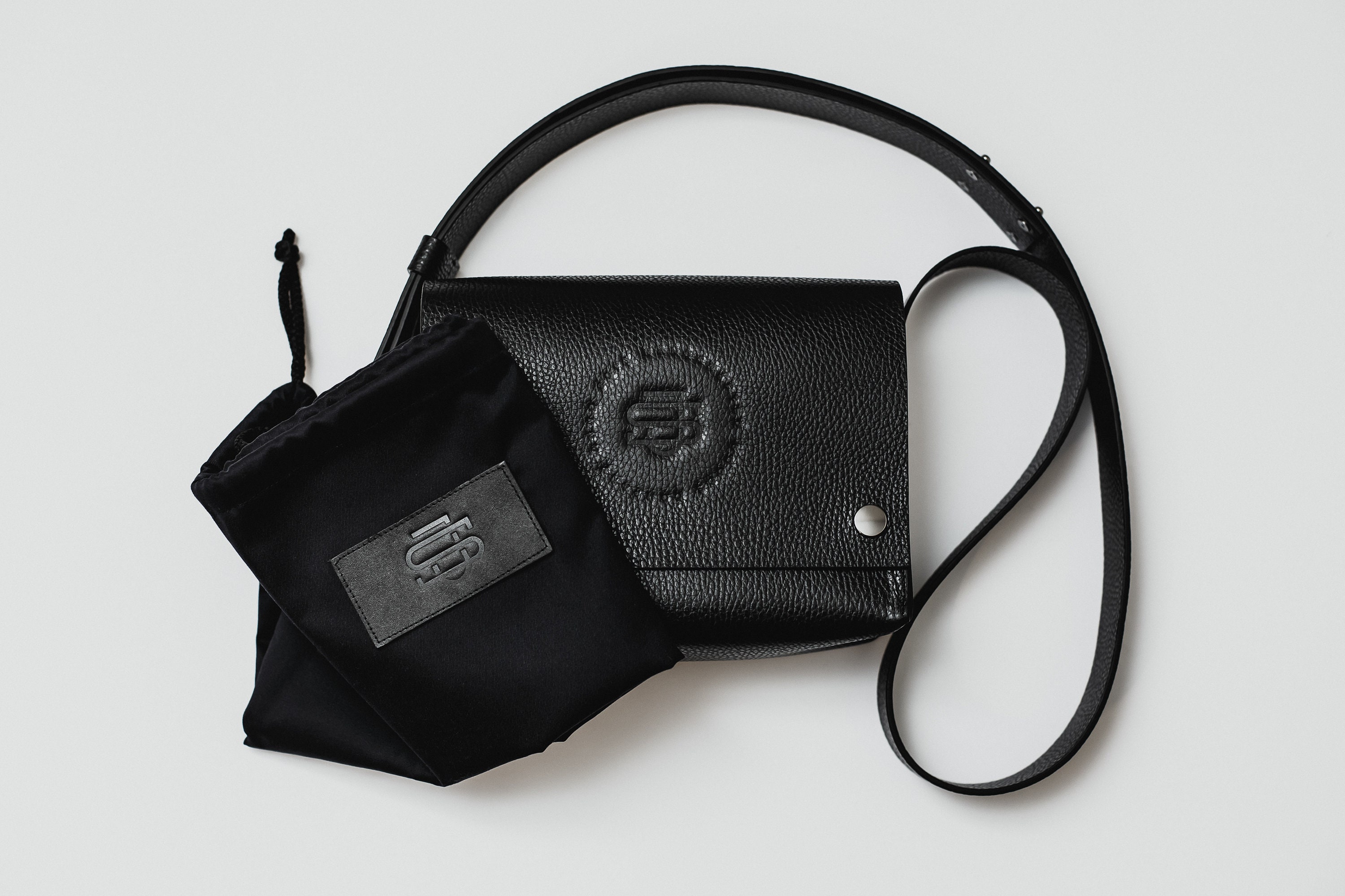 Rectangle Crossbody Boxy Bag Black Leather Waist Hip Belt Bag Wide ...