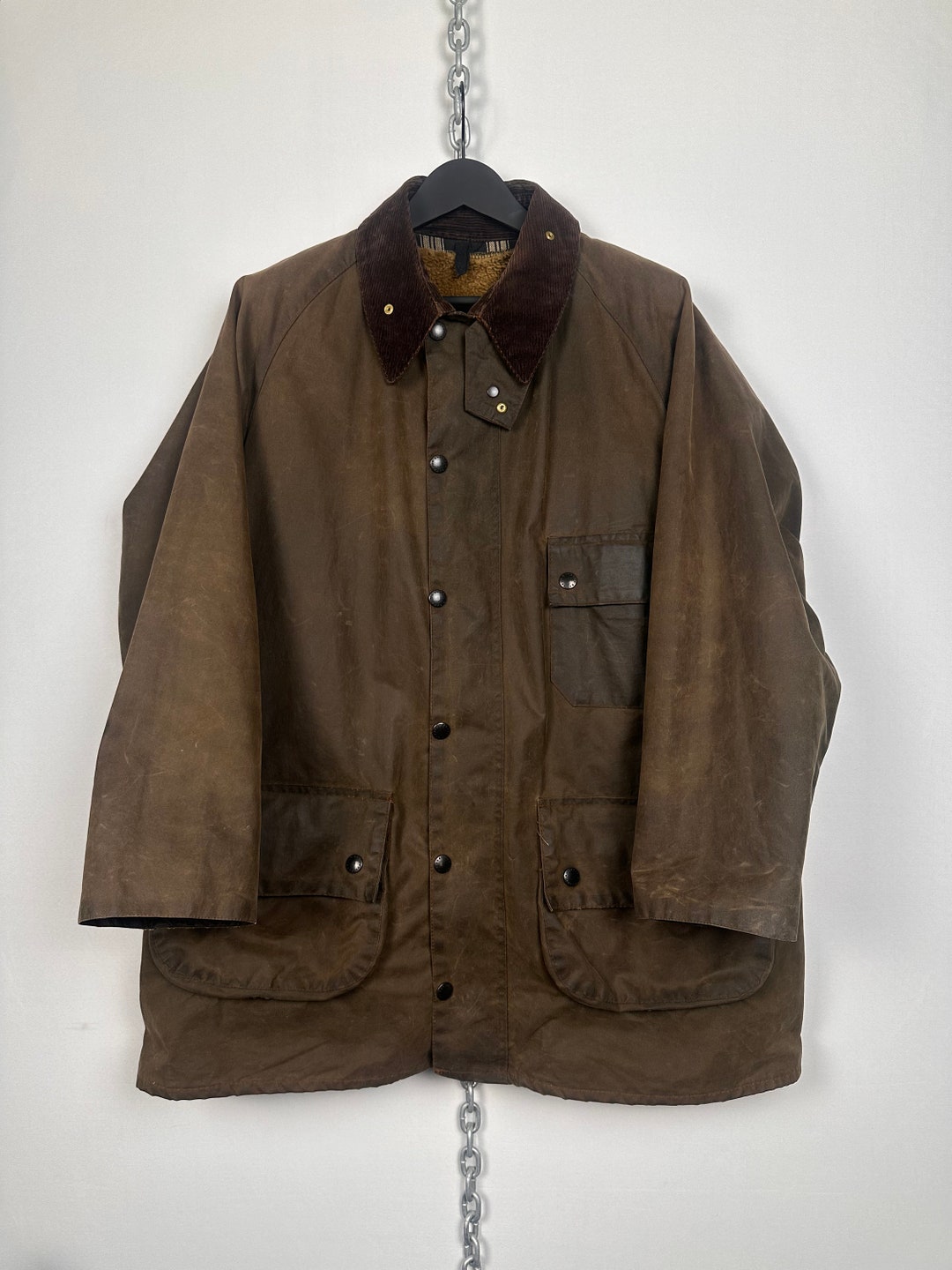 Barbour Solway Zipper Wax 117cm/46in Men's Jacket Vintage 80s Size XL ...