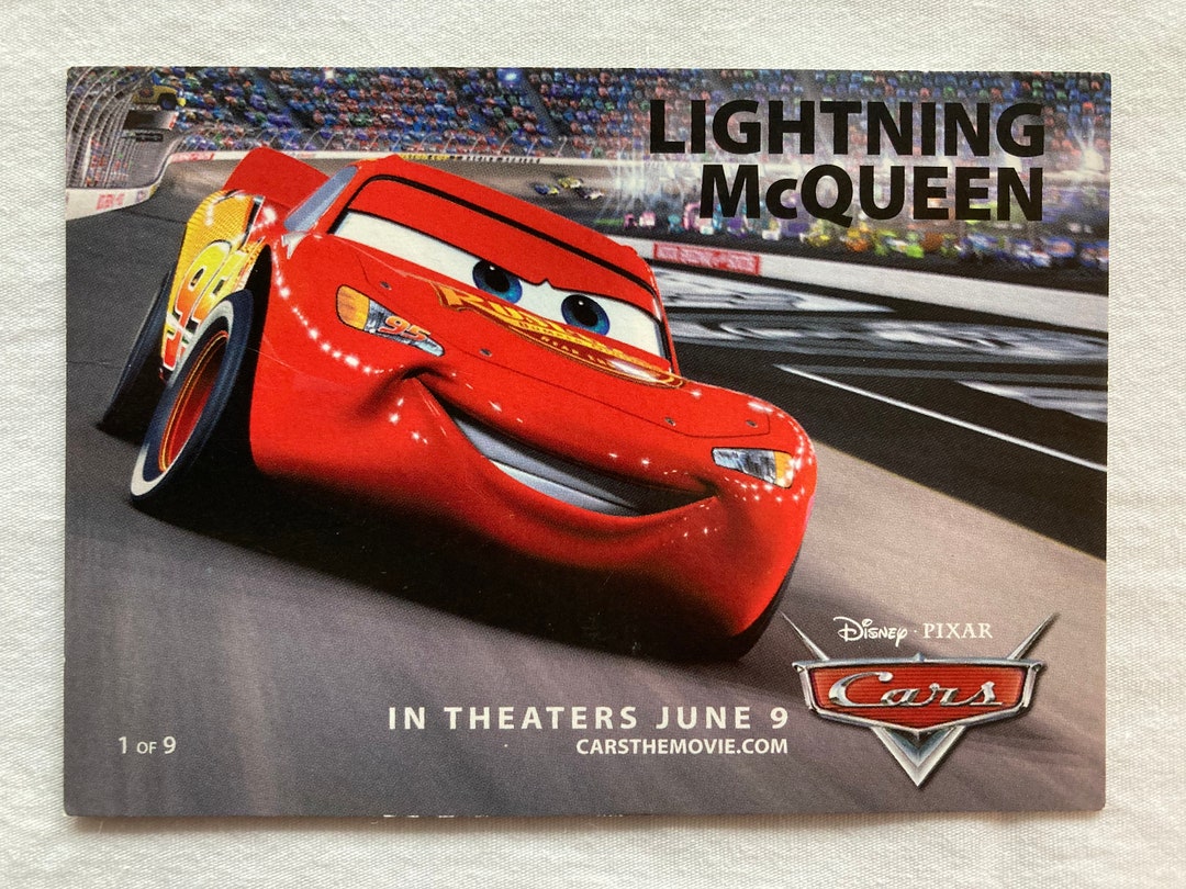 Lightning Mcqueen Trading Card Disney Pixar Cars 1 - Etsy