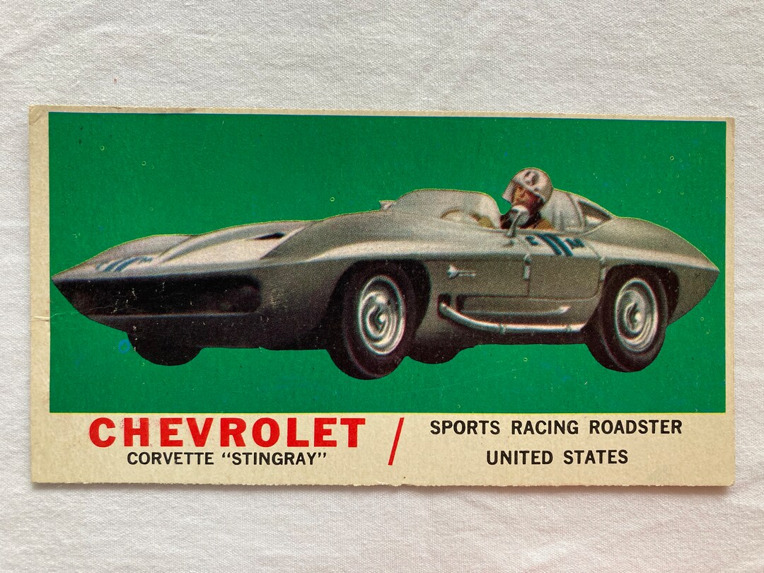 Vintage Chevrolet Corvette Stingray Trading Card - Topps Sports Cars ...
