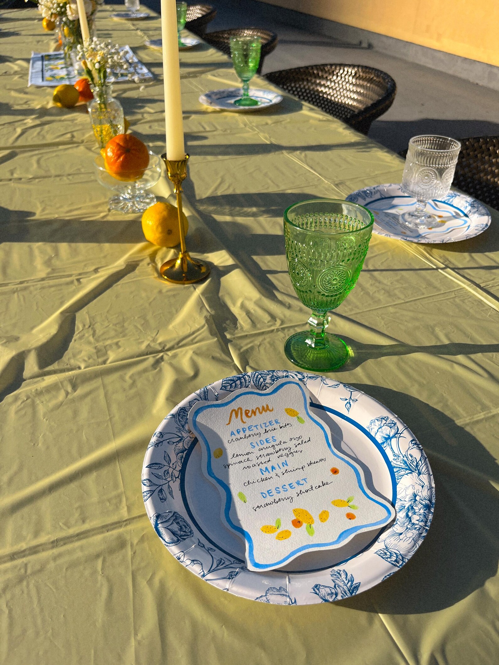 Italian Summer Dinner Party Menu Template: Lemon & Orange (digital ...