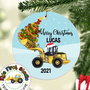 Digger Loader Christmas Ornament, Personalized Boy Ornament, Christmas ...