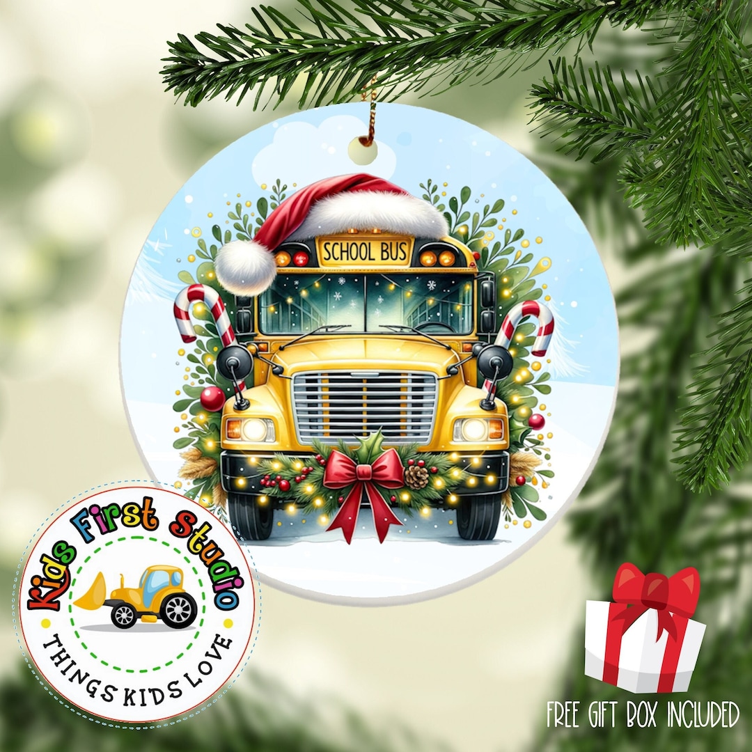 School Bus Christmas Ornament Personalized Yellow School Bus Ornament ...