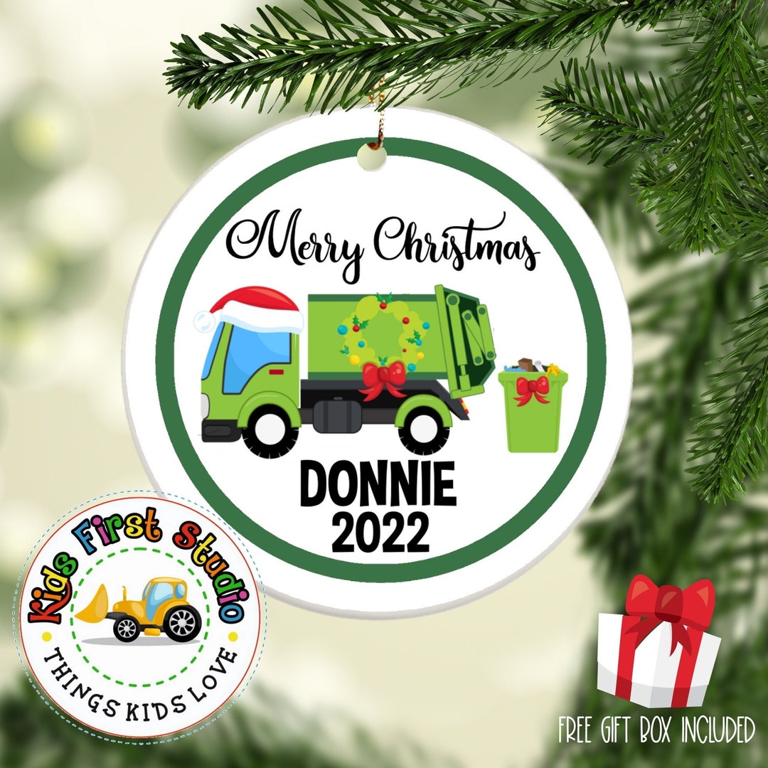 Garbage Truck Christmas Ornament Personalized Boy Ornament - Etsy