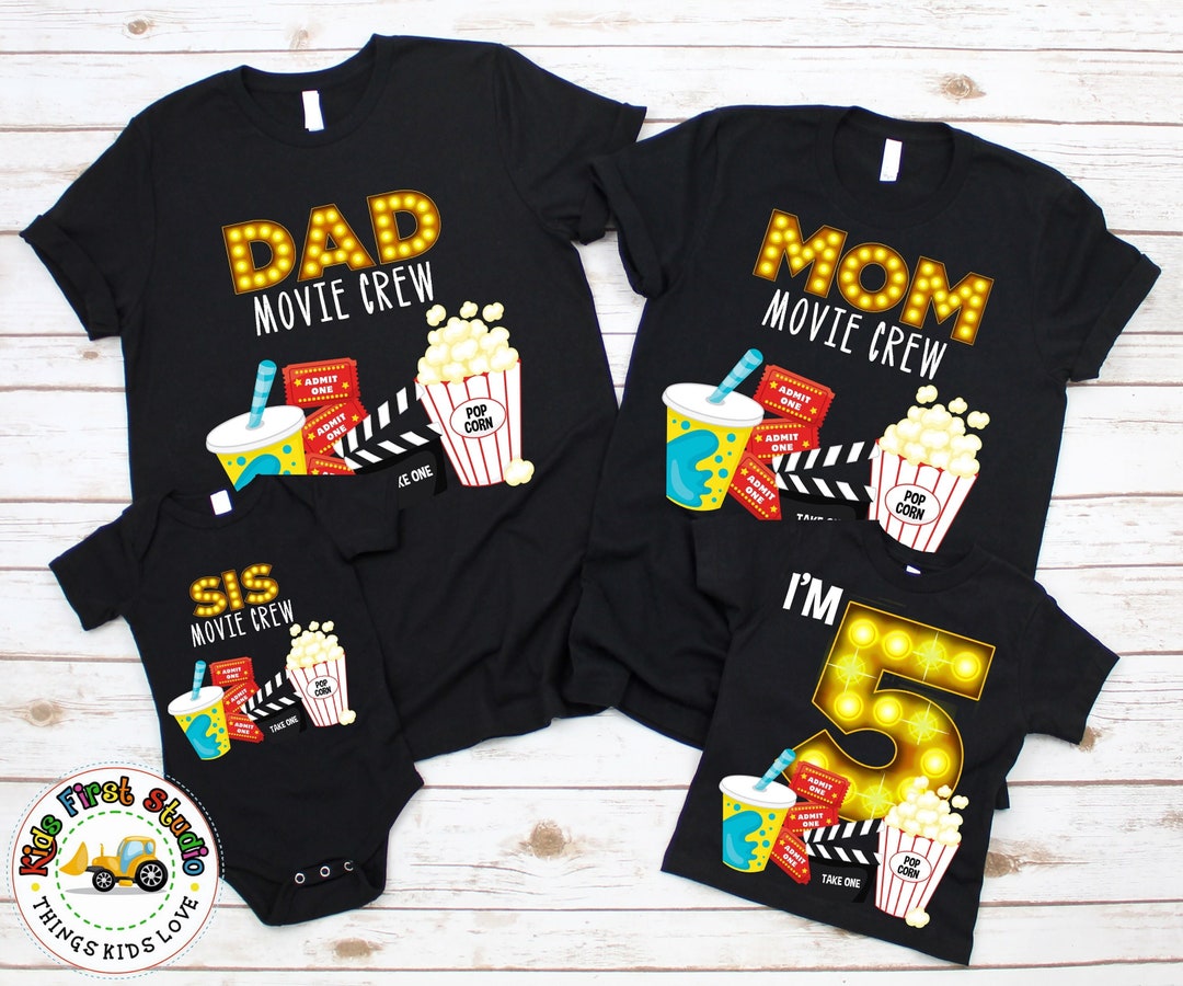 Movie Night Movie Birthday Party, Family Matching Shirts, Personalized ...