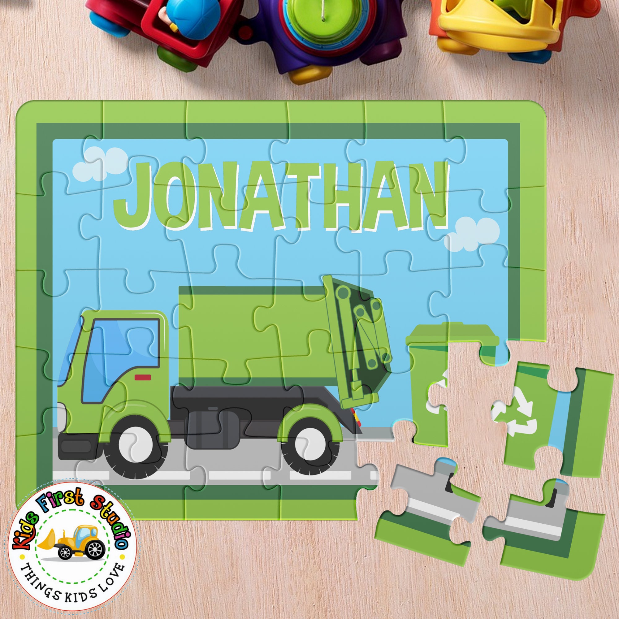 Personalized Garbage Truck Puzzle for Kids 11 X 14 in 30 - Etsy
